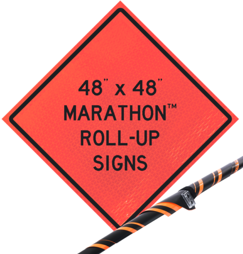 48" Roll-Up Reflective Sign Marathon™ Xpress program