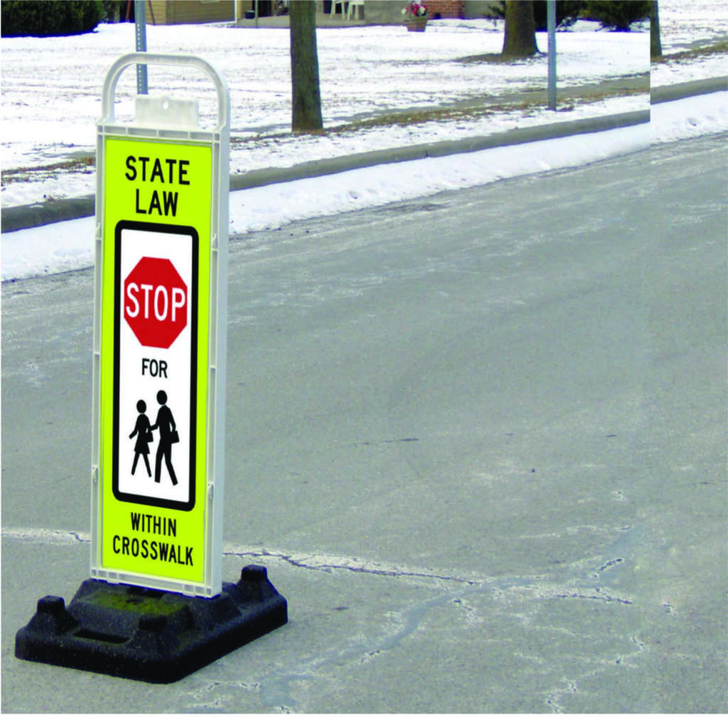 In Street Pedestrian Crossing Signs 12" x 24" panel
